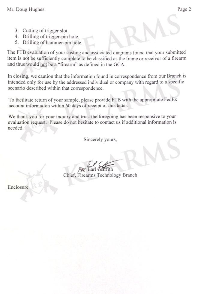 AR-10 ATF Letter of Determination